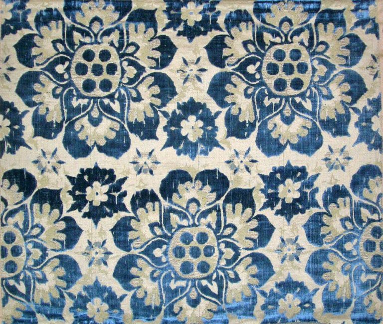 The coat of arms of the Medici on an Italian silk velvet